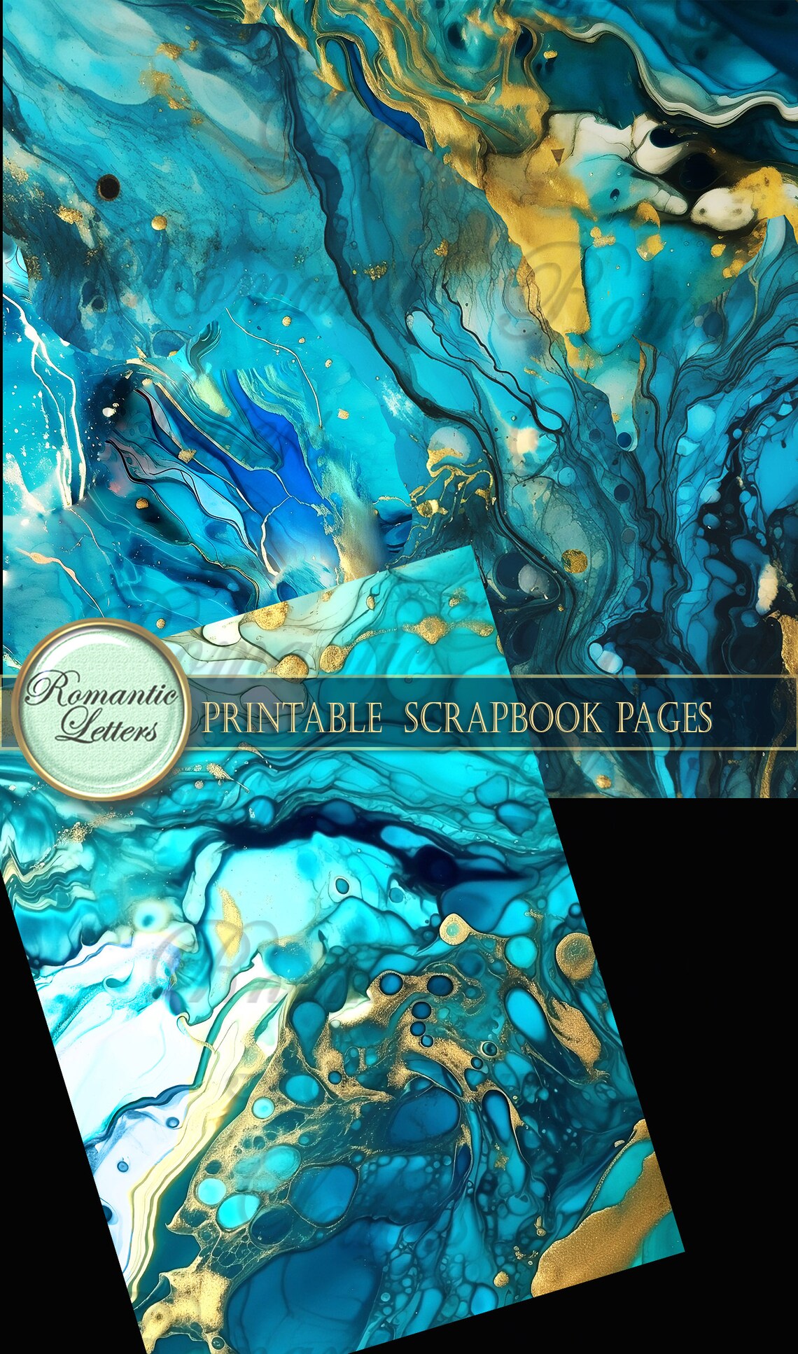 Marbled Digital Paper Pack Digital Scrapbook Printable Marbled ...