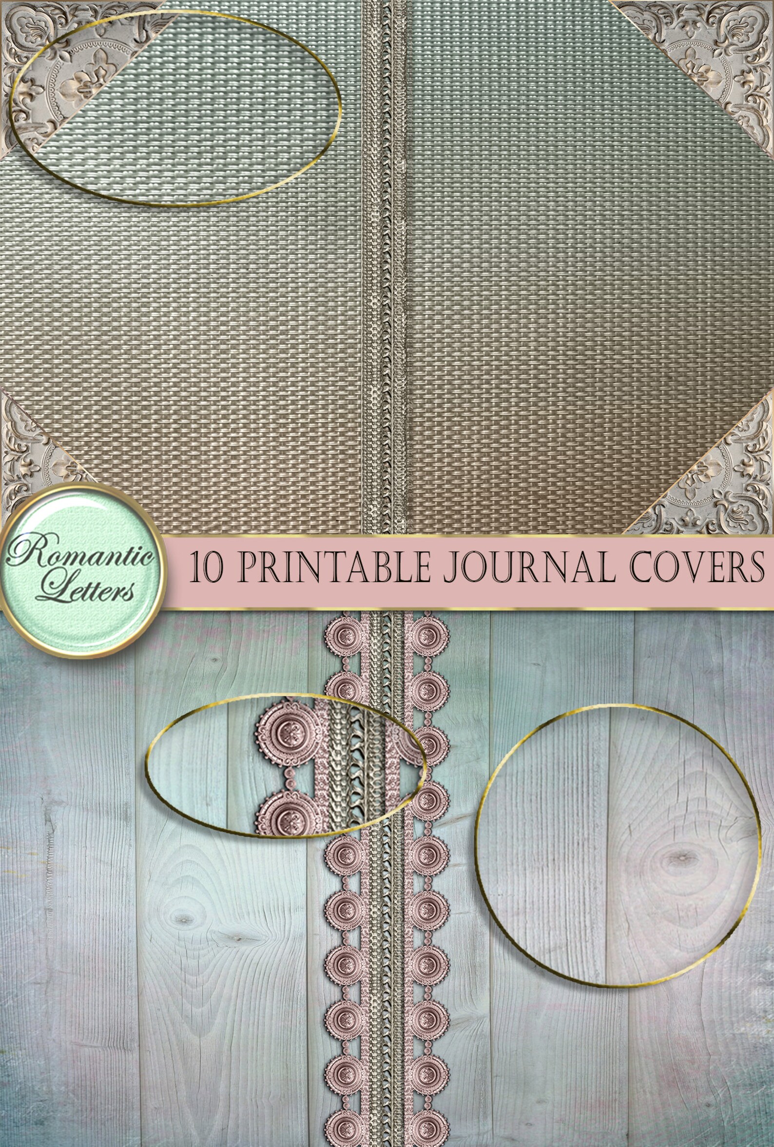 Printable Junk Journal Covers Kit Digital Scrapbook Cover | Etsy