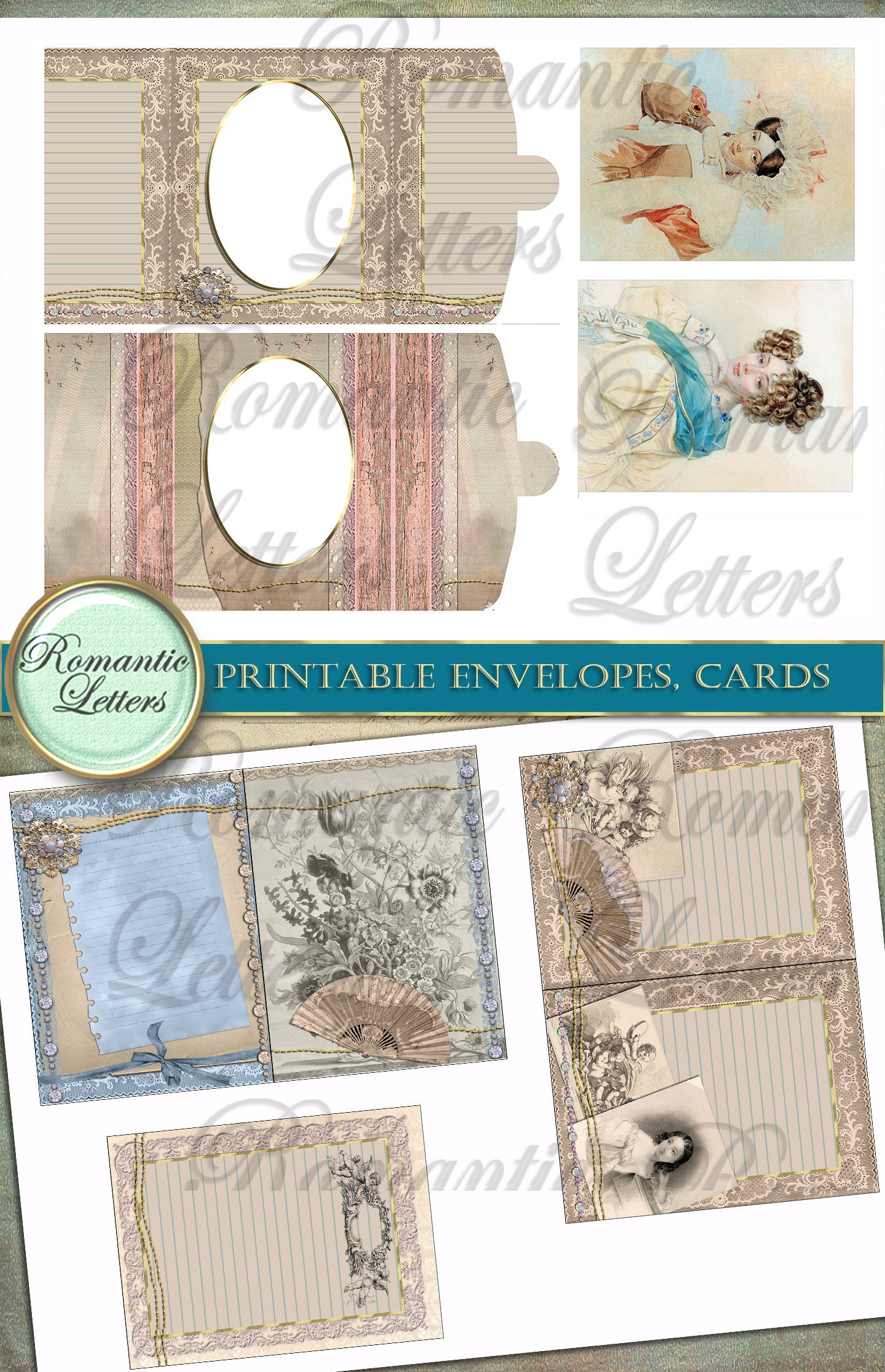 Printable Vintage Envelopes Printable Photo Cards Printable | Etsy