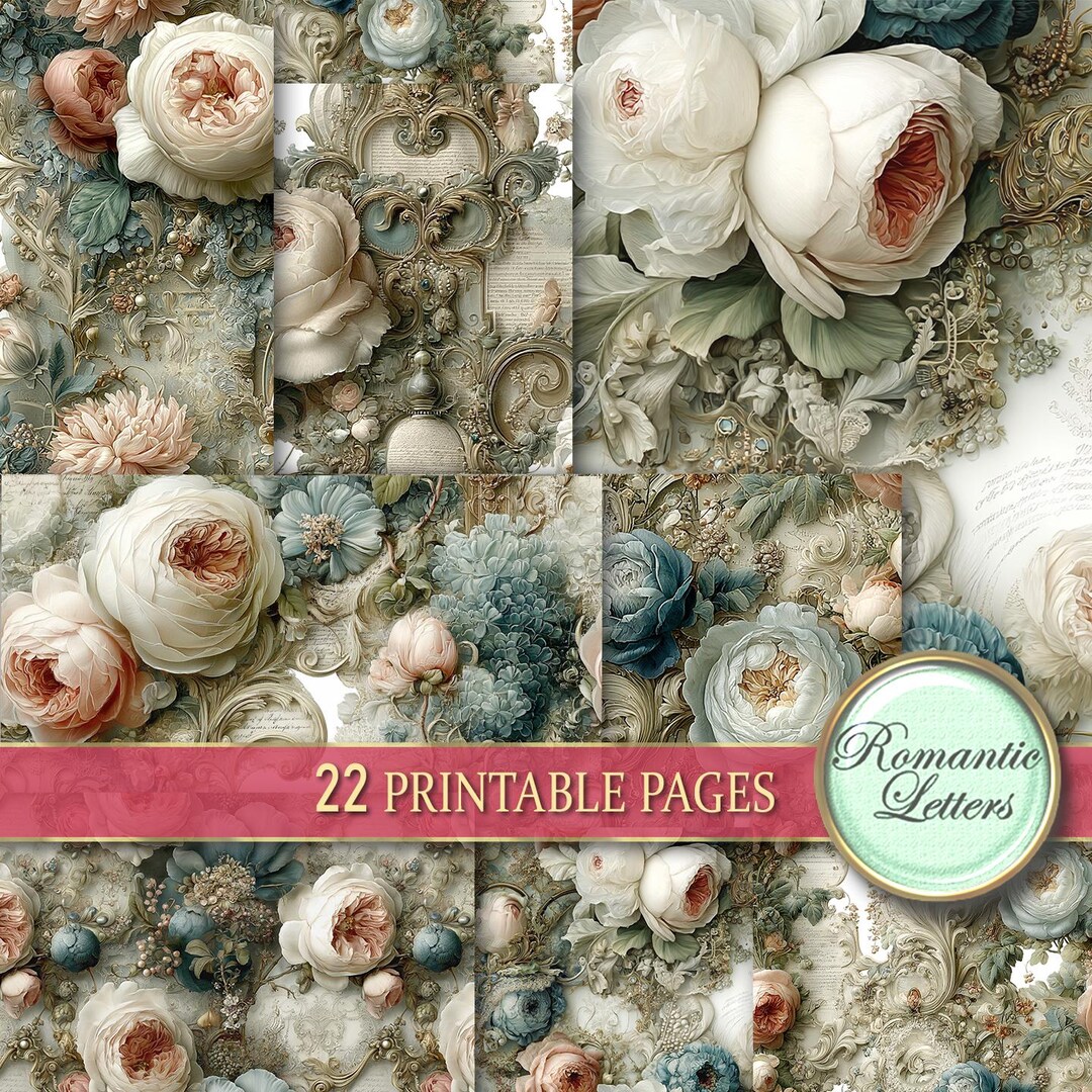 Wedding Digital Scrapbook Paper Pack Printable Junk Journal Pages ...