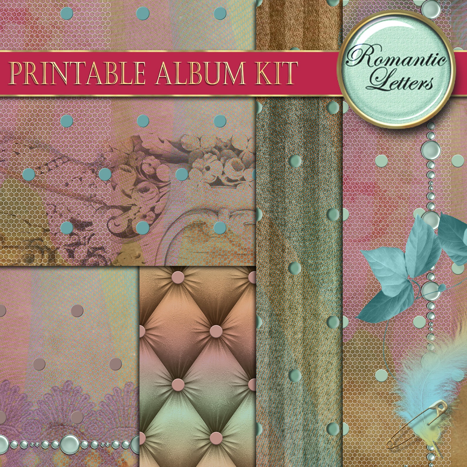 Printable Scrapbook Album Paper Printable Scrapbook Kit Paper - Etsy