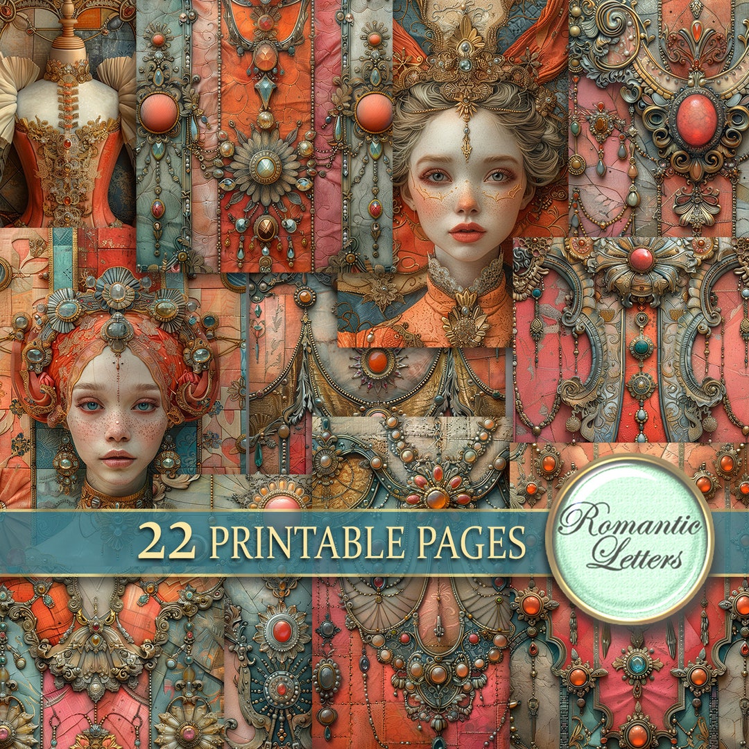 Digital Printable Scrapbook Paper Pack Fabric Luxury Printable Craft ...