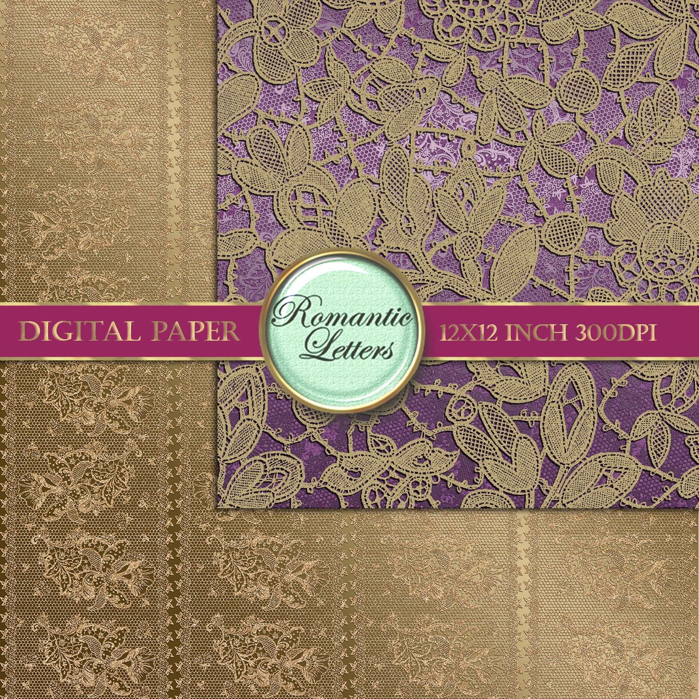 Gold damask digital paper pack digital scrapbook album paper | Etsy