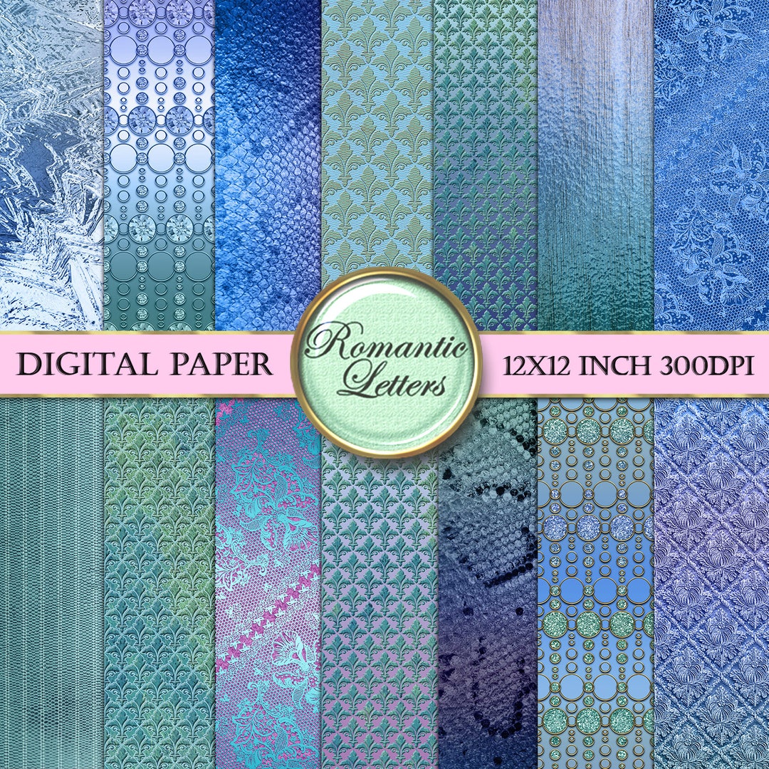Digital Scrapbook Paper Digital Paper Blue Digital Background Leather ...