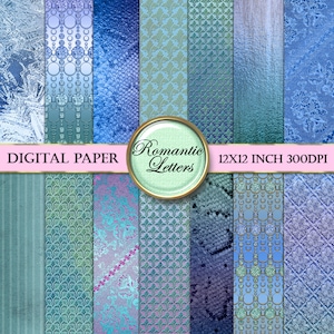 Digital Scrapbook Paper Digital Paper Blue Digital Background Leather ...