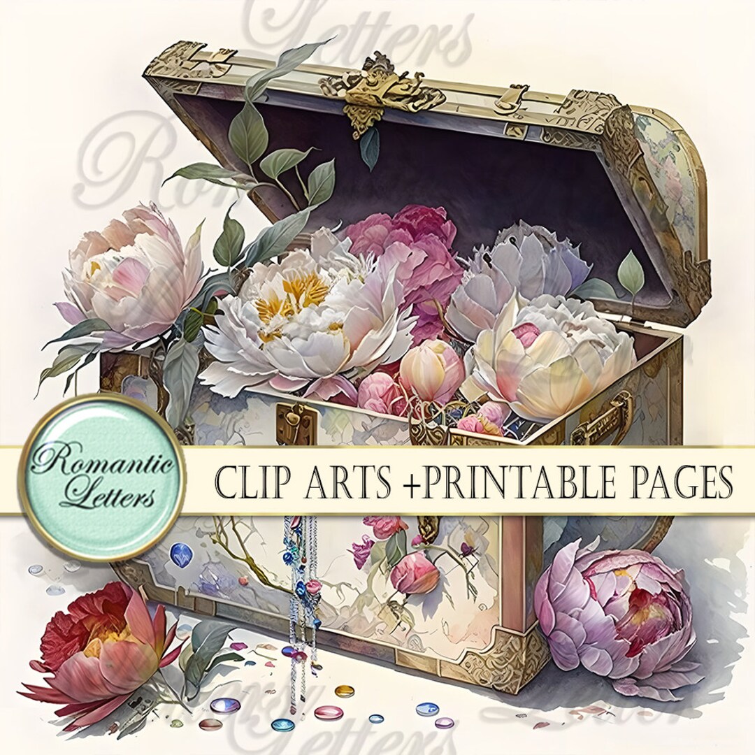 Digital Scrapbook Wedding Clip Art Flowers Watercolor Clipart Floral ...
