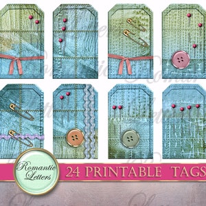 Printable Scrapbook Tags Printable Gift Tags Bookmark Digital Hand Made ...