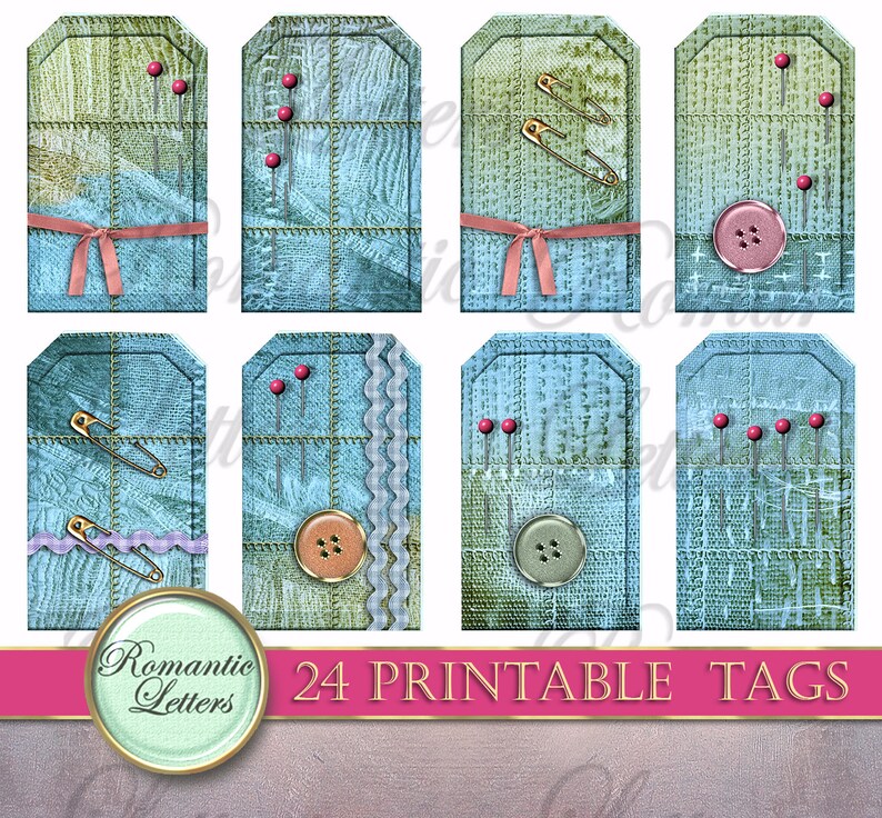 Printable Scrapbook Tags Printable Gift Tags Bookmark Digital - Etsy