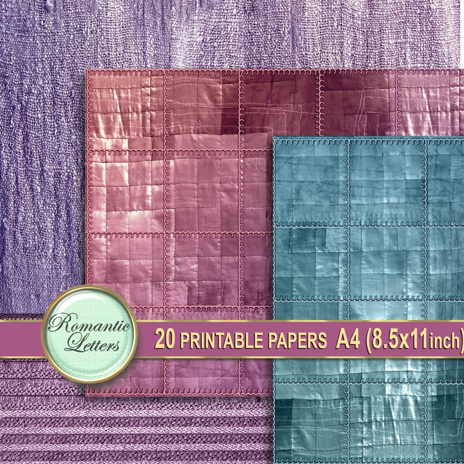 Fabric Texture Digital Printable Scrapbook Paper Pack Journal - Etsy