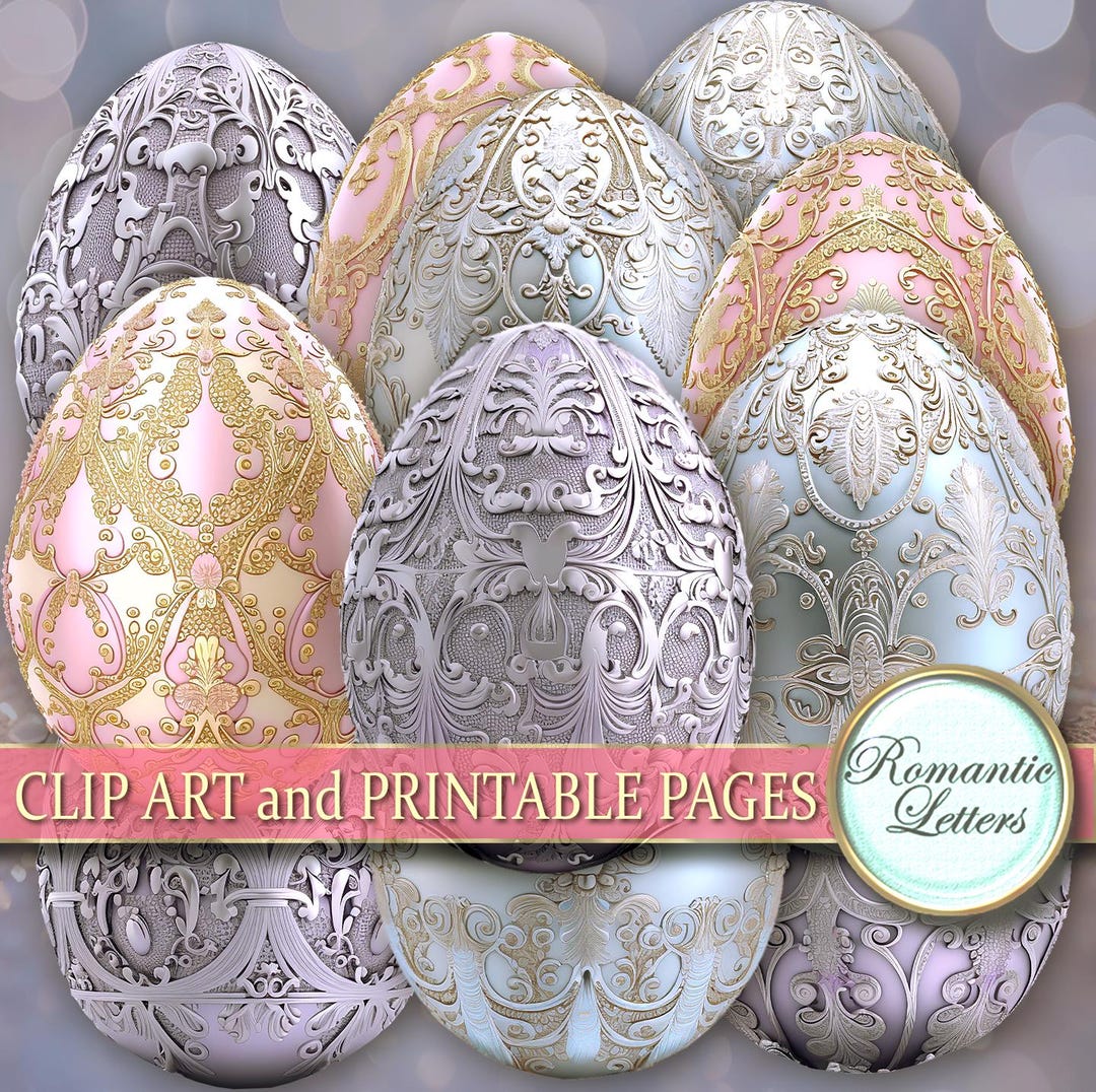 Easter Egg Clip Art Digital Easter Clipart Easter Party Decoration ...