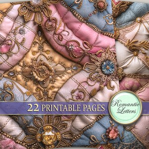 Digital Printable Scrapbook Paper Pack Shabby Chic Patchwork Fabric ...