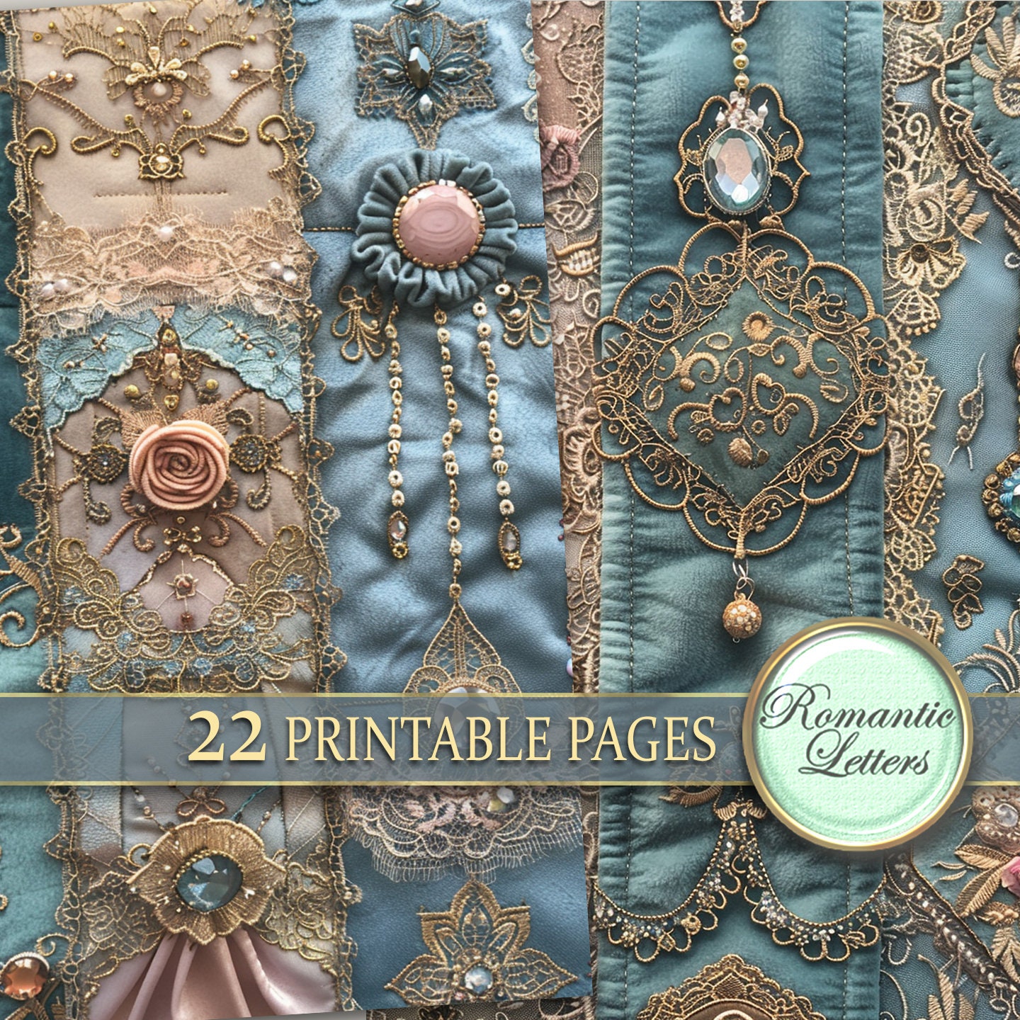Digital Printable Scrapbook Paper Pack Shabby Chic Album Luxury ...