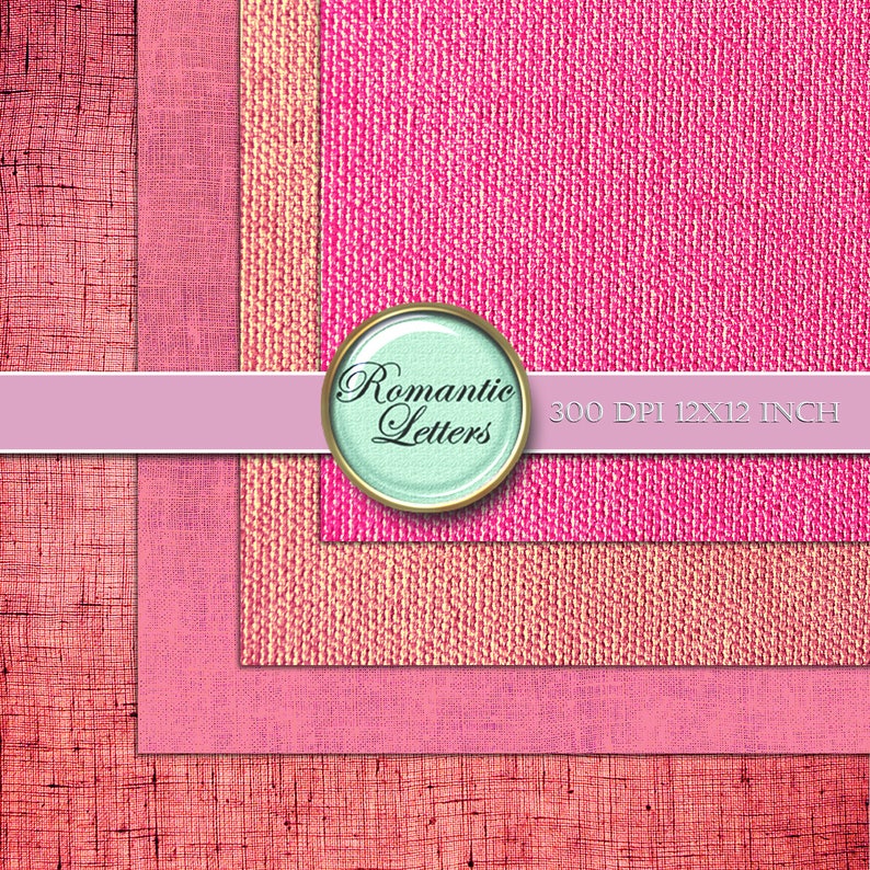 Linen Texture Digital Paper Pack Digital Scrapbook Paper Pink Digital ...