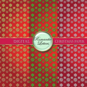 Christmas Digital Paper Pack Sale Christmas Digital Scrapbook Paper ...