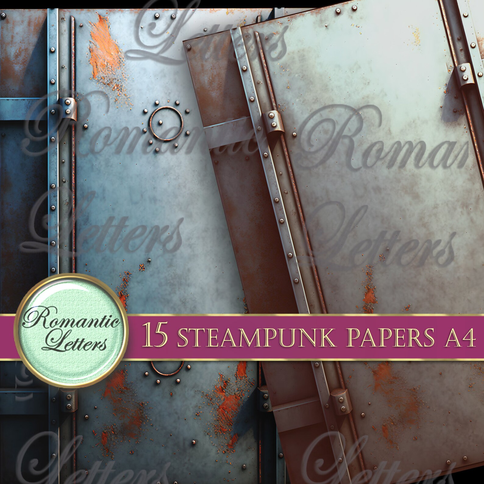 Steampunk Printable Paper Pack Digital Scrapbook Printable - Etsy