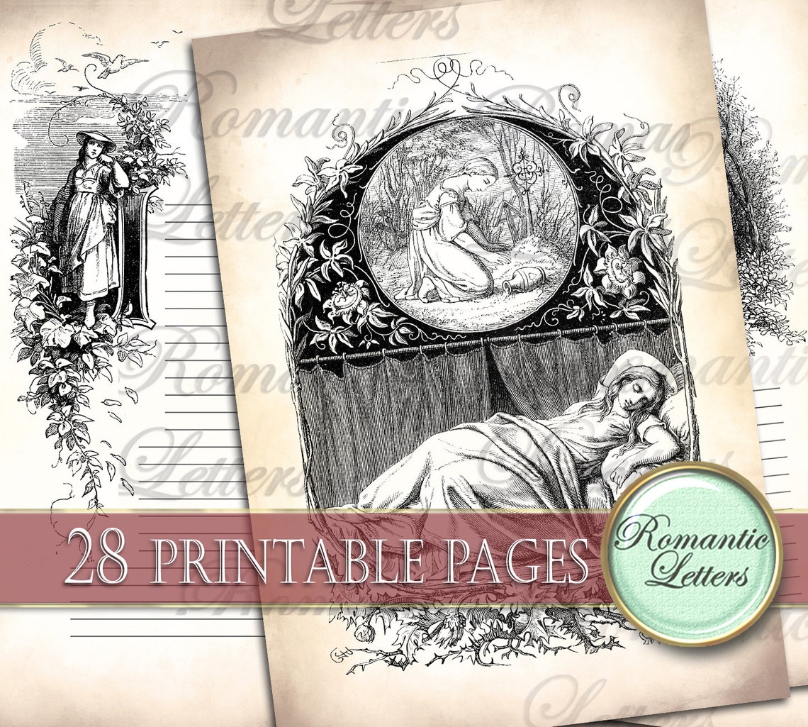 Victorian Printable Scrapbook Background Paper Digital | Etsy