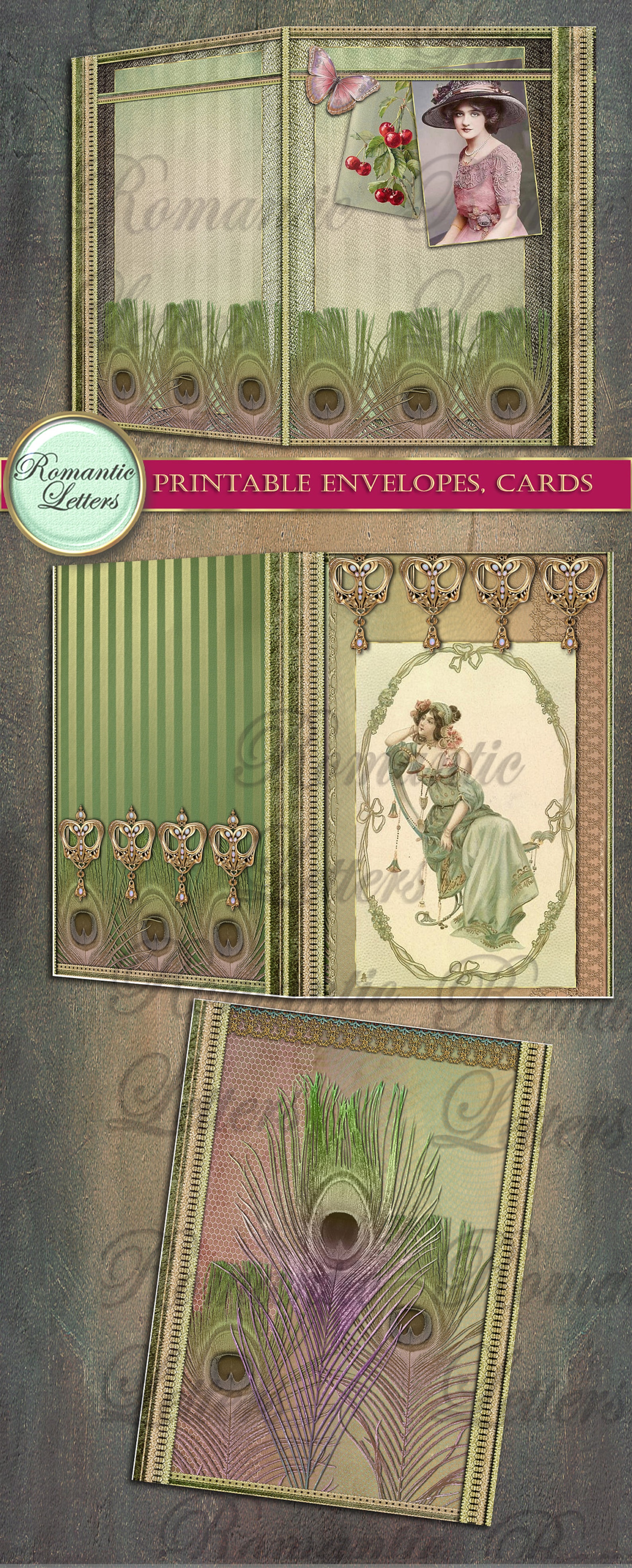 Printable Victorian Envelopes Printable Scrapbook Digital Art | Etsy