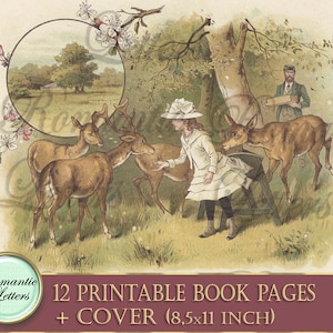 Printable Old Book Pages Victorian Paper Antique Book Illustrations ...