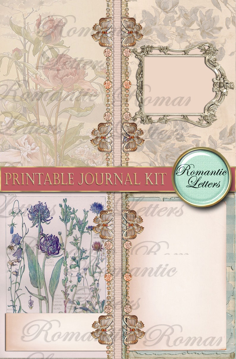 Printable Junk journal kit digital collage sheet printable | Etsy