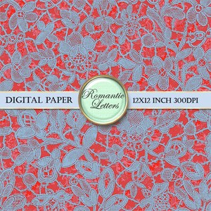 Digital Scrapbook Paper Digital Paper Red Digital Background Printable ...