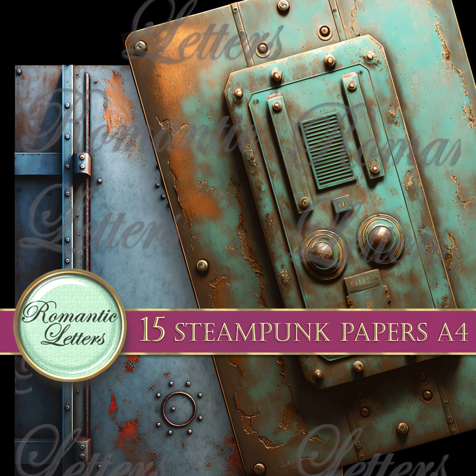 Steampunk Printable Paper Pack Digital Scrapbook Printable Journal ...