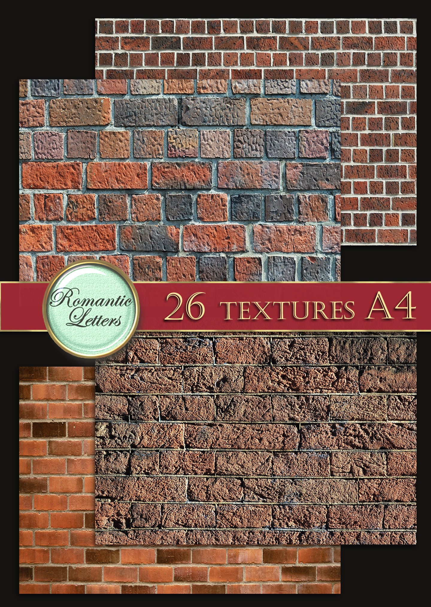 Brick Wall Digital Scrapbook Paper Pack Printable Craft Paper - Etsy