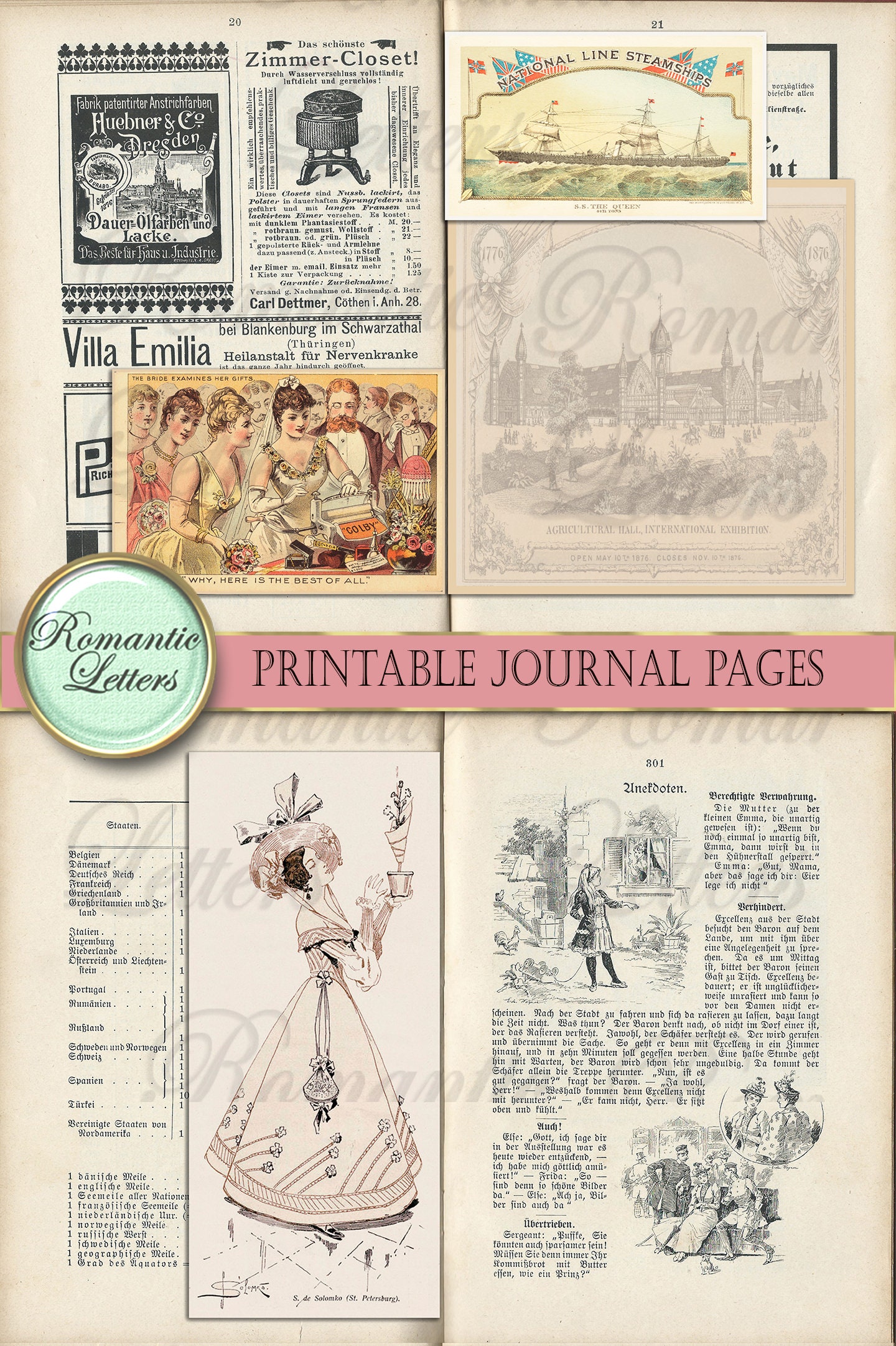 Digital Paper Pack Scrapbook Background Paper Digital | Etsy