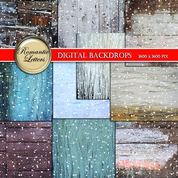 Winter digital scrapbooking paper digital backdrop winter | Etsy