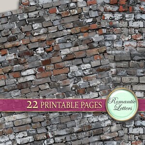 Brick Wall Digital Scrapbook Background Paper Digital Photo Backdrop ...