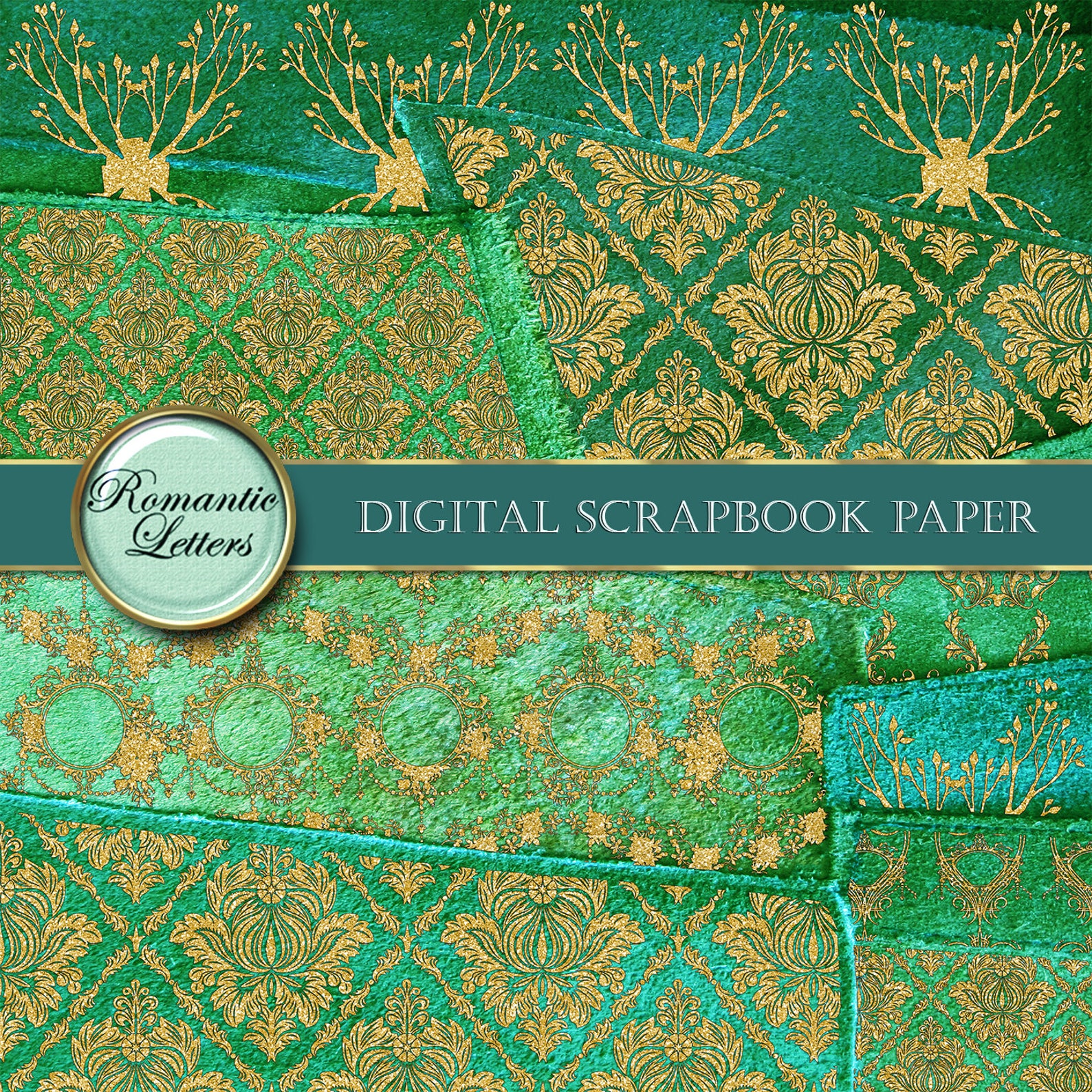 Digital Scrapbook Paper Gold Foil Digital Printable Background | Etsy