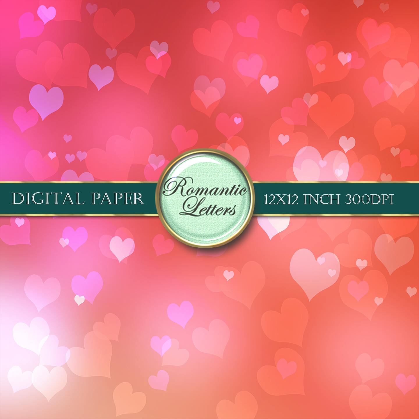 Valentine heart bokeh digital scrapbook paper love Valentine | Etsy