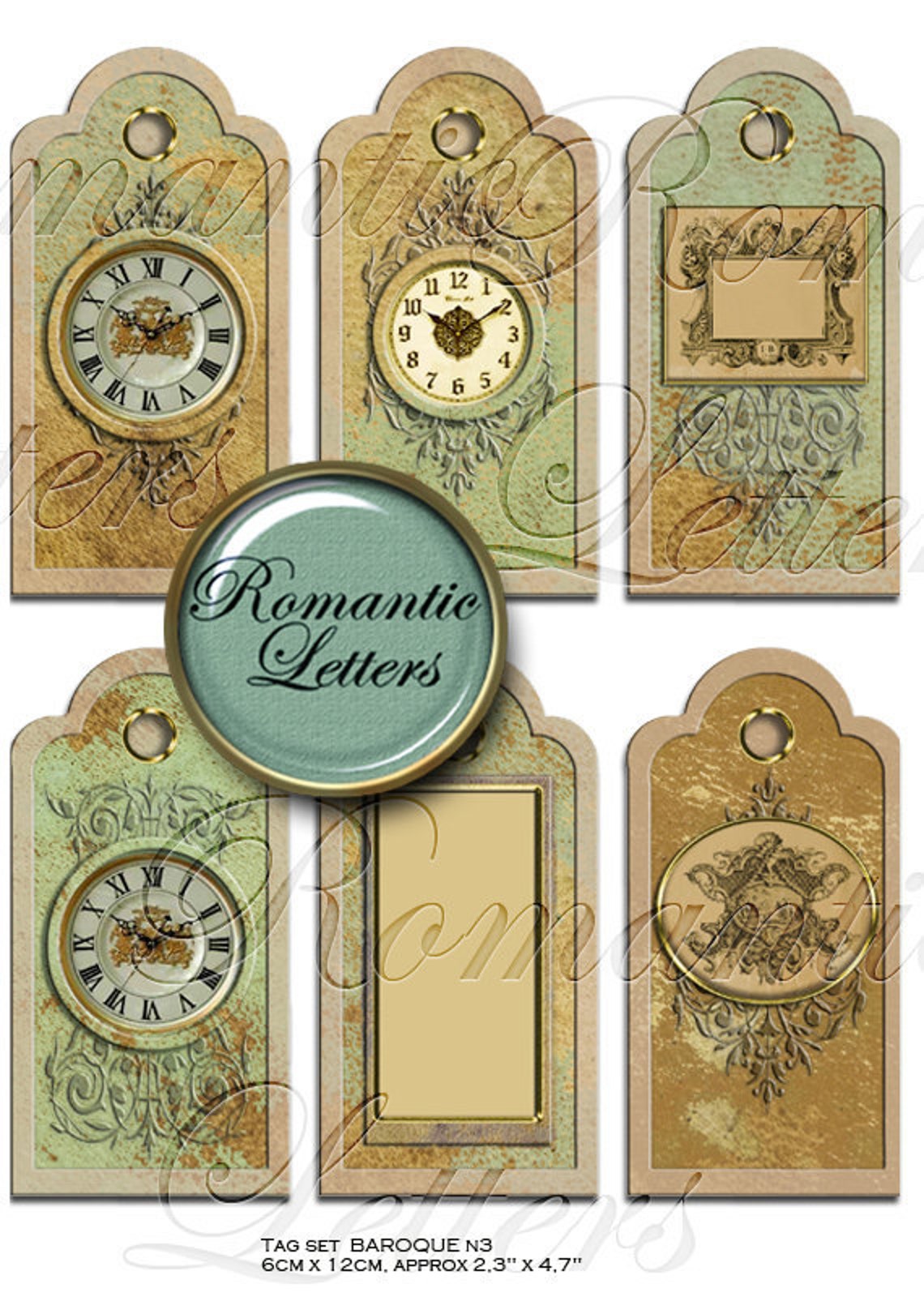 Steampunk Digital Gift Tag Printable Digital Tag Shabby Chic - Etsy