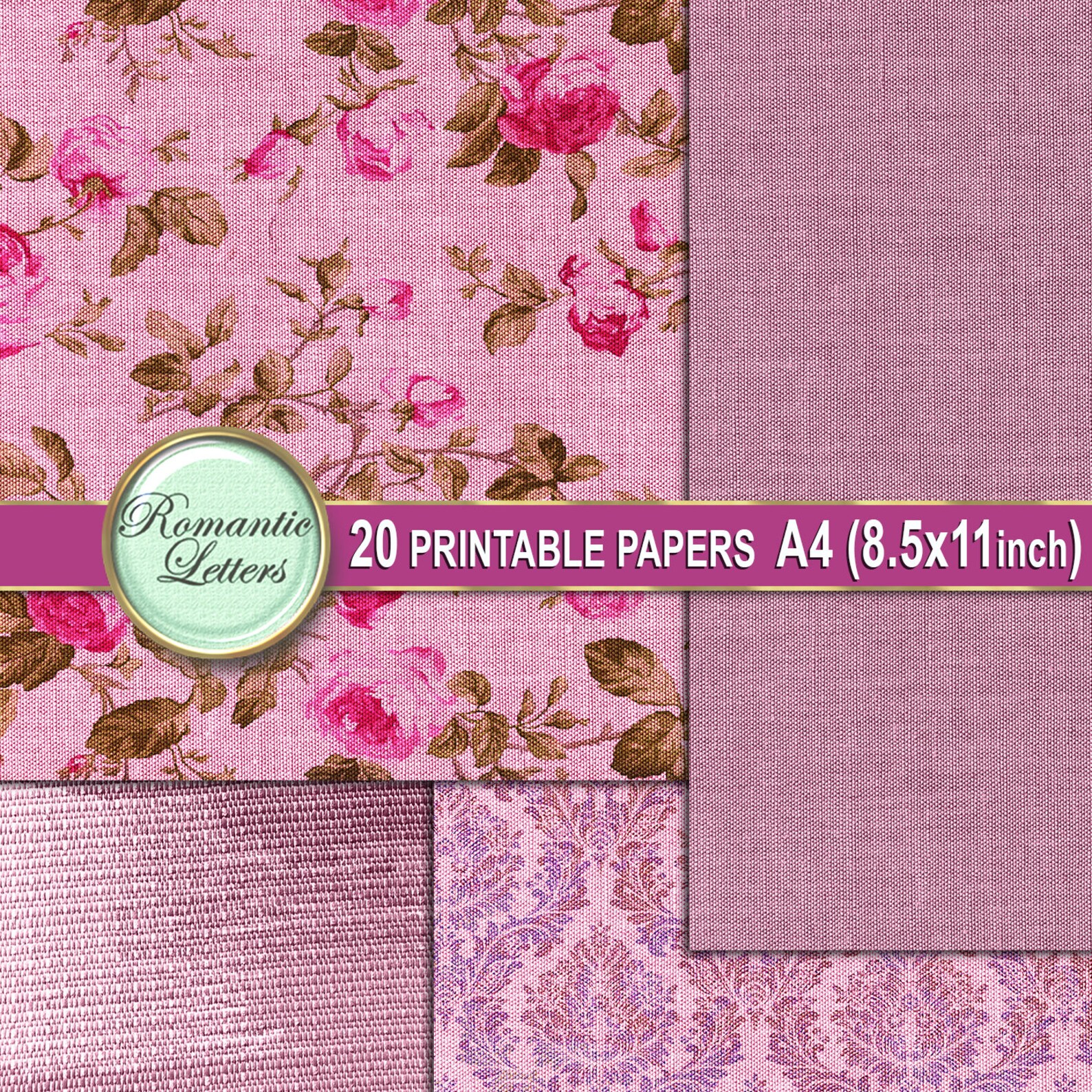 Digital Printable Linen Texture Digital Scrapbook Paper Pack | Etsy