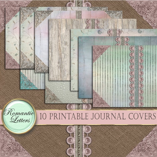 Printable Junk Journal Covers Kit Digital Scrapbook Cover - Etsy