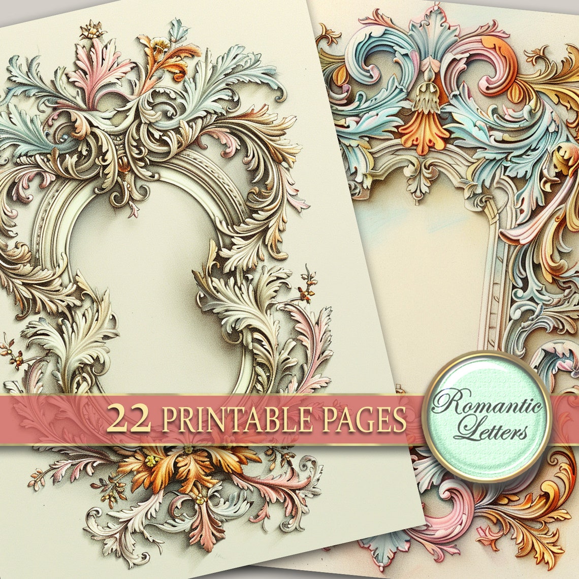 Digital Printable Scrapbook Frames Background Paper Printable Paper ...