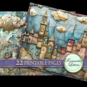 Digital Printable Scrapbook Paper Pack Fairytale Castle Patchwork ...