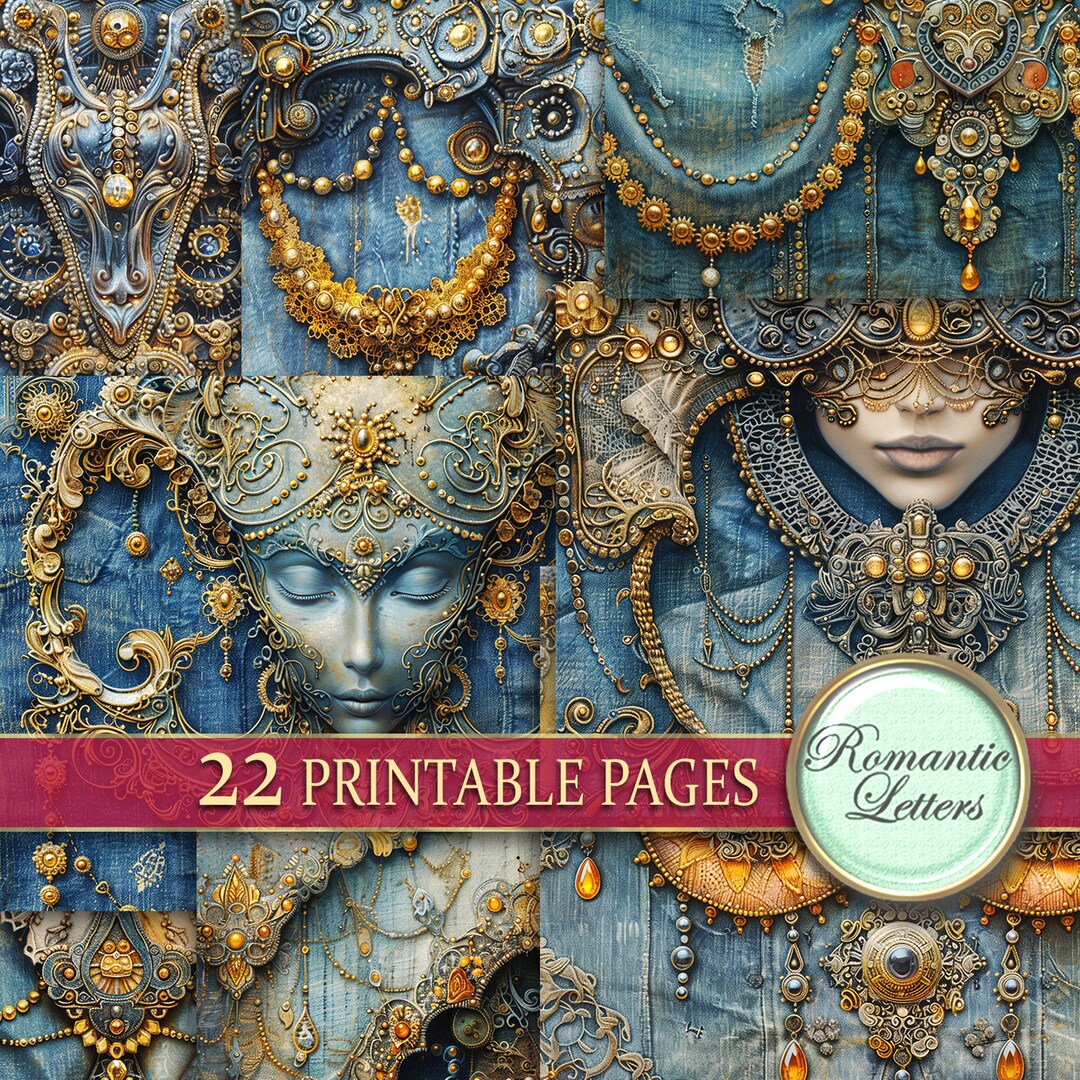 Denim Texture Digital Printable Scrapbook Paper Pack Junk Journal Paper ...