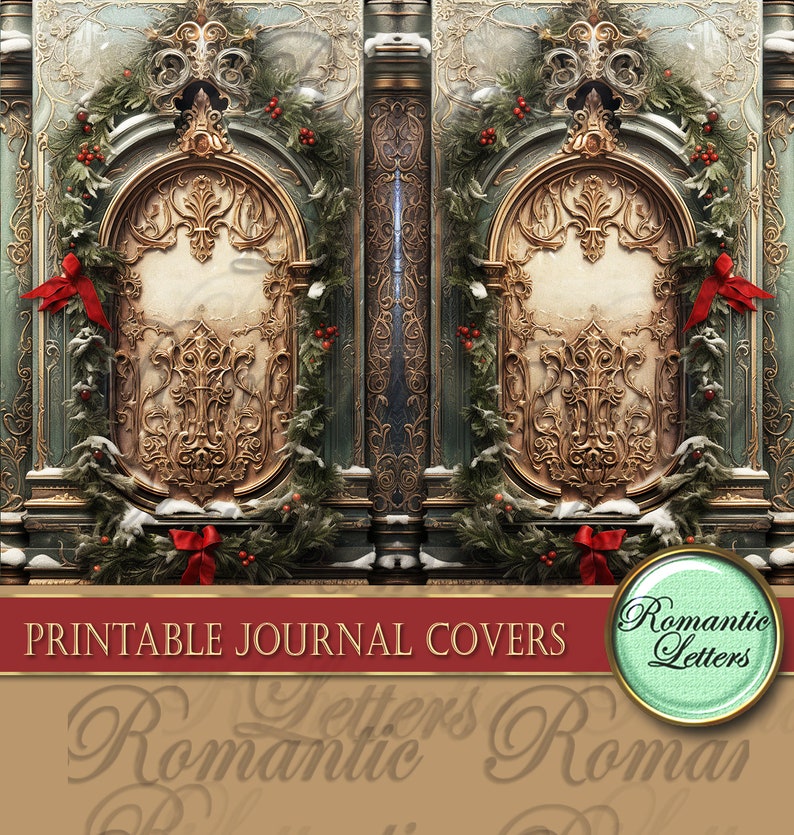 Printable Christmas Journal Covers Digital Scrapbooking Paper Printable ...