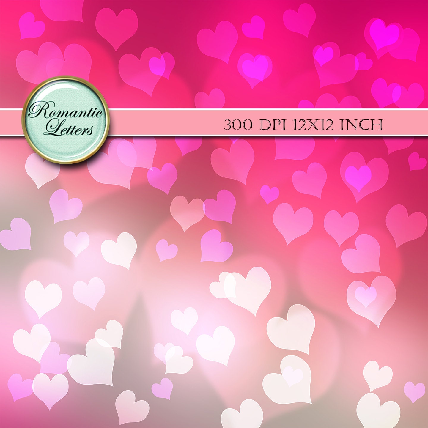 Valentine Heart Digital Backdrop Digital Valentines Digital | Etsy