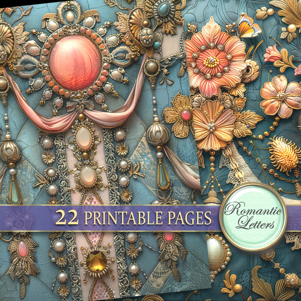 Digital Printable Scrapbook Paper Pack Shabby Chic Junk Journal Pages ...