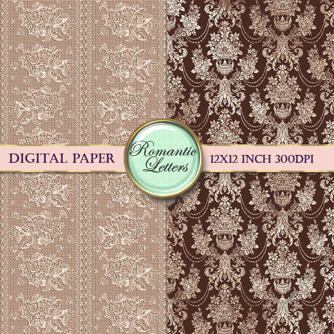 Digital scrapbook paper pack background digital vintage paper | Etsy
