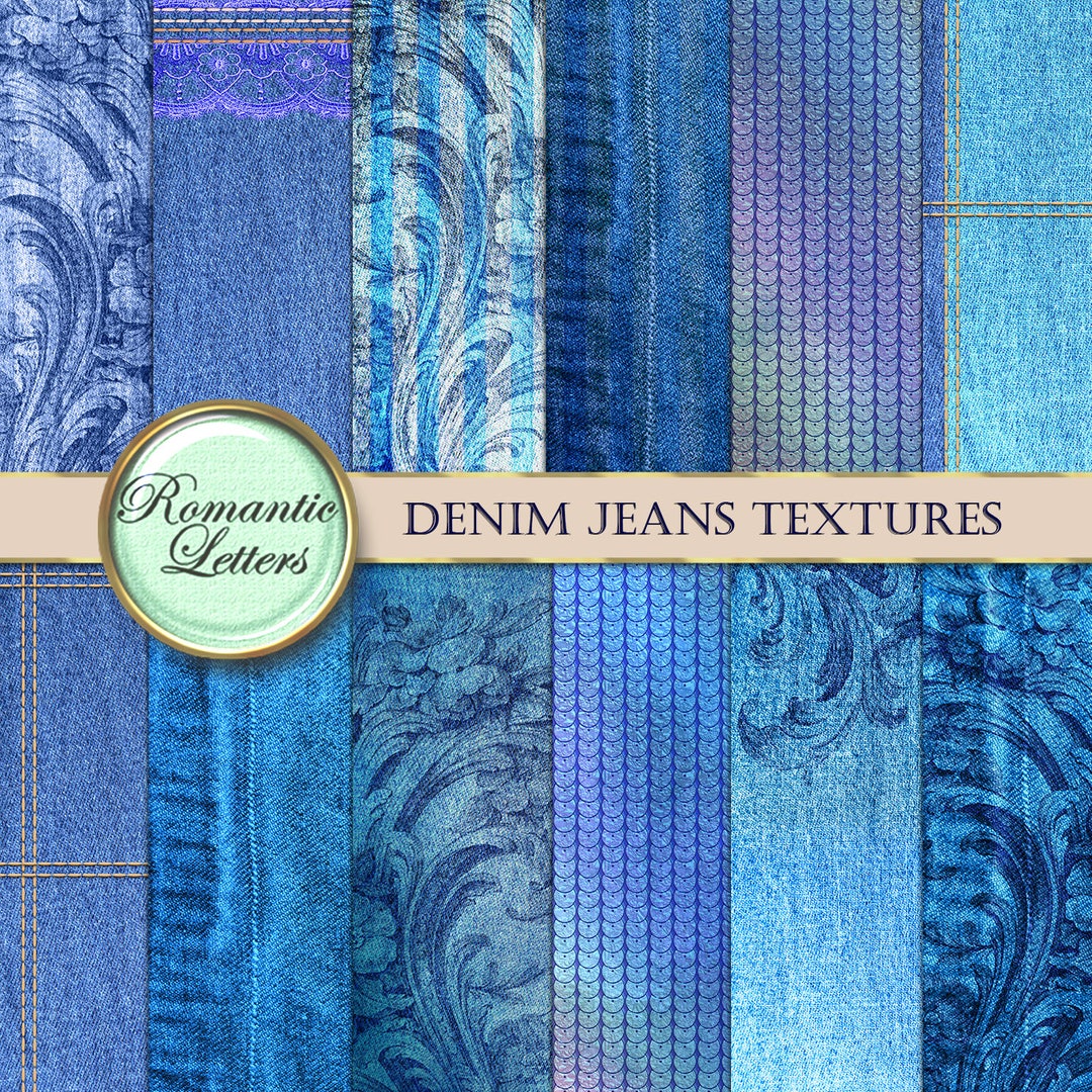 Denim Digital Paper Jeans Scrapbook Background Digital Paper Pack Denim ...