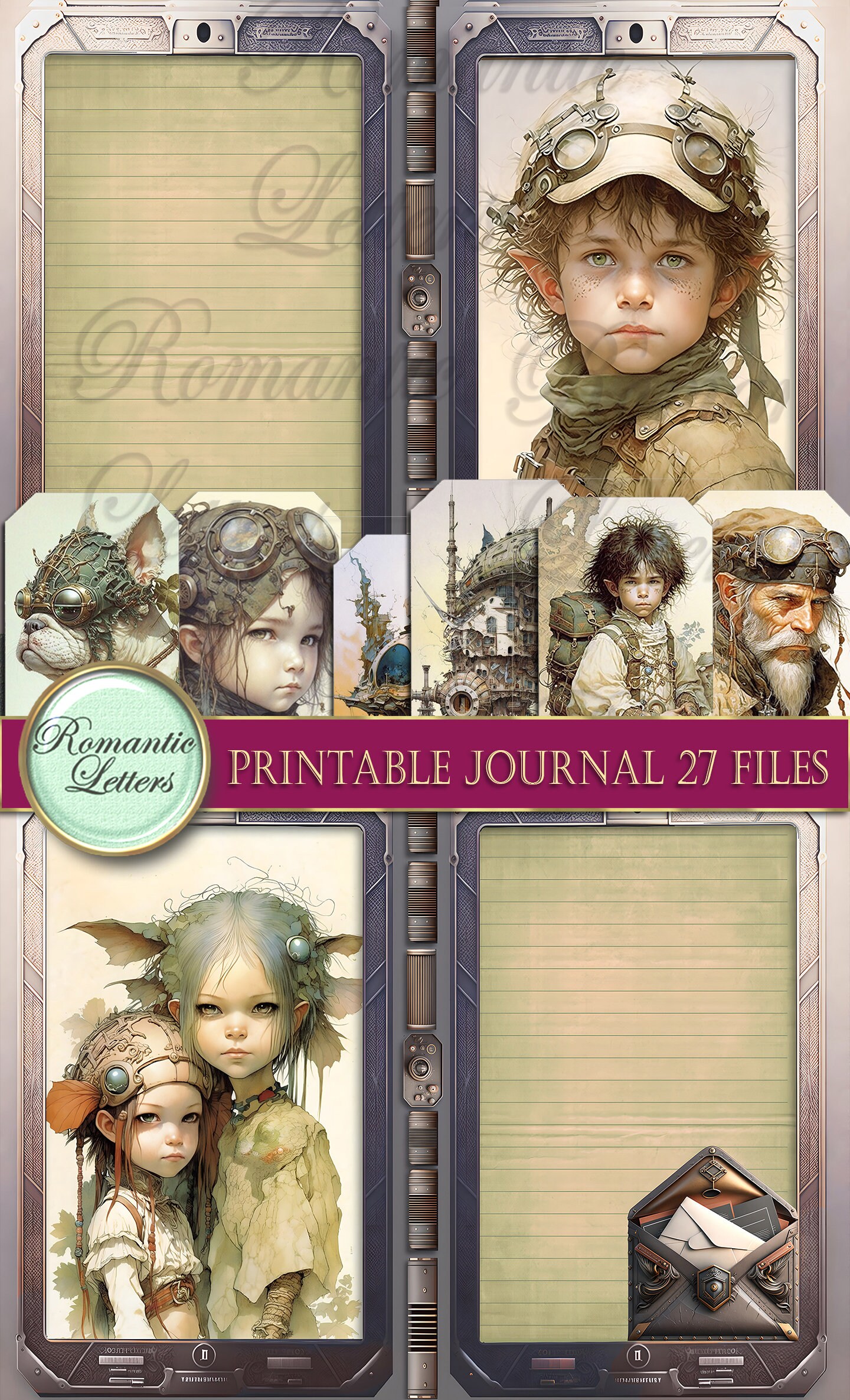 Steampunk Printable Junk Journal Kit Printable Journal Pages Journal ...