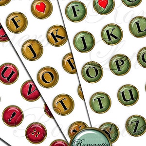 Digital Alphabet Clip Art Scrapbook 1 Inch Circle Digital Alpha 1 Inch ...