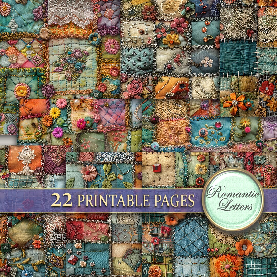 Digital Printable Scrapbook Paper Pack Junk Journal Paper Patchwork ...