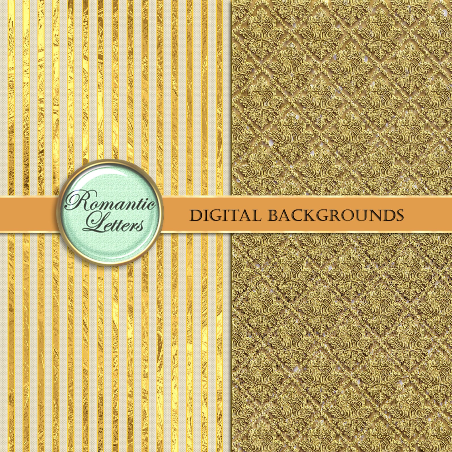 Digital Paper Pack Gold Texture Digital Scrapbook Paper Gold Background ...