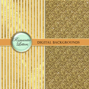 Digital Paper Pack Gold Texture Digital Scrapbook Paper Gold Background ...