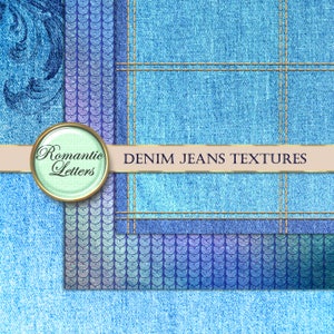 Denim Digital Paper Jeans Scrapbook Background Digital Paper Pack Denim ...