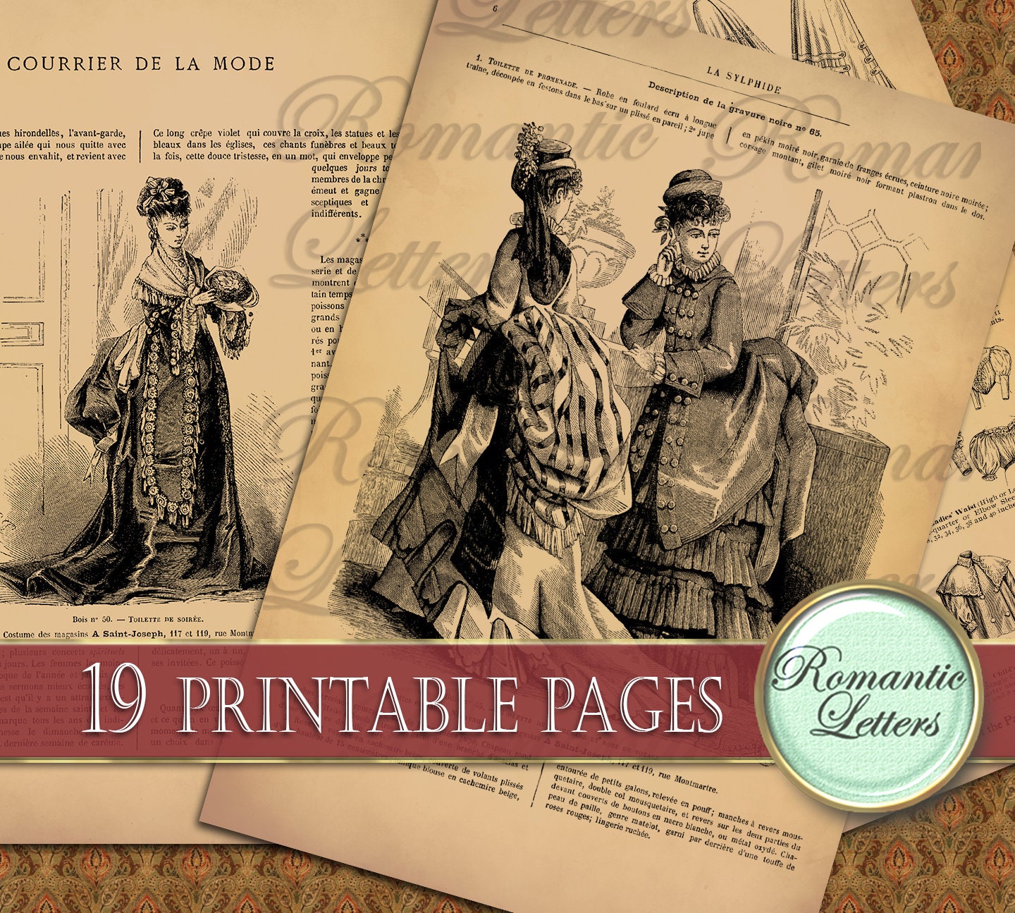 Digital Paper Pack Scrapbook Background Paper Digital | Etsy