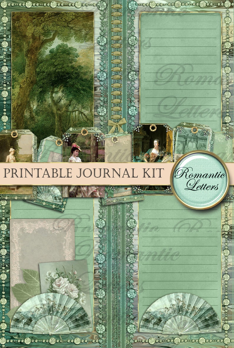 Baroque Printable Journal Kit Digital Printable Scrapbook Paper ...